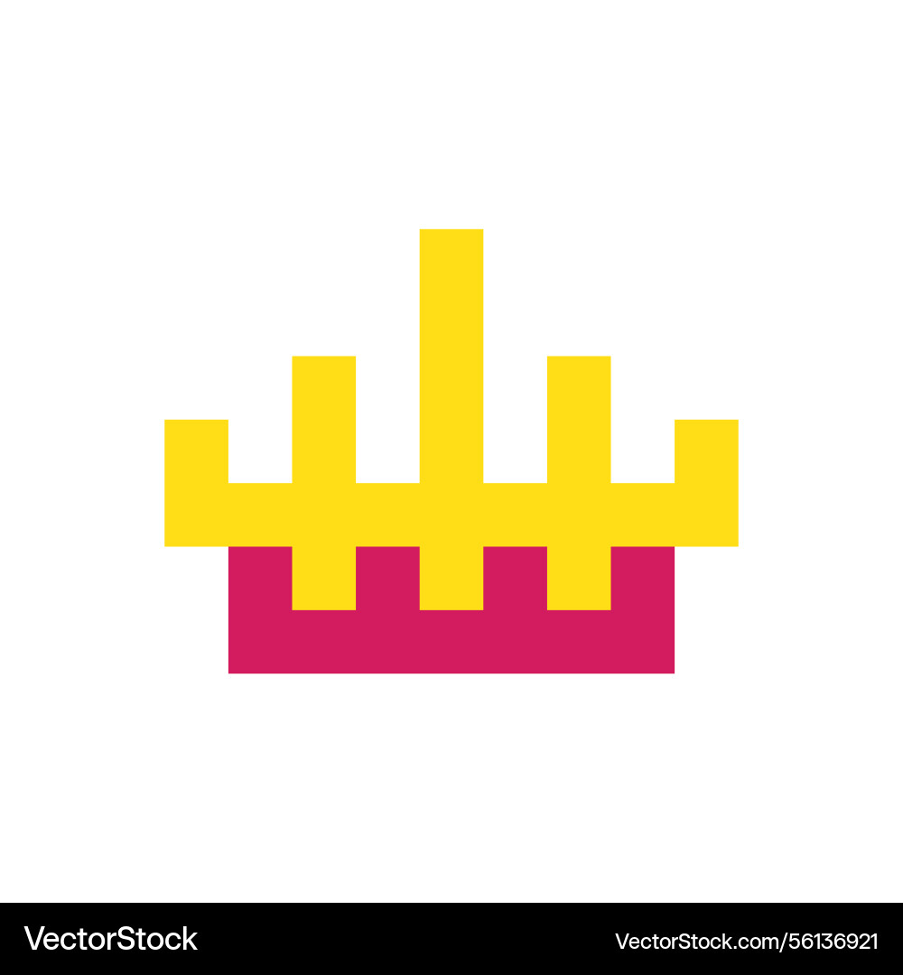 Pixel art crown 8 bit king icon retro style queen Vector Image