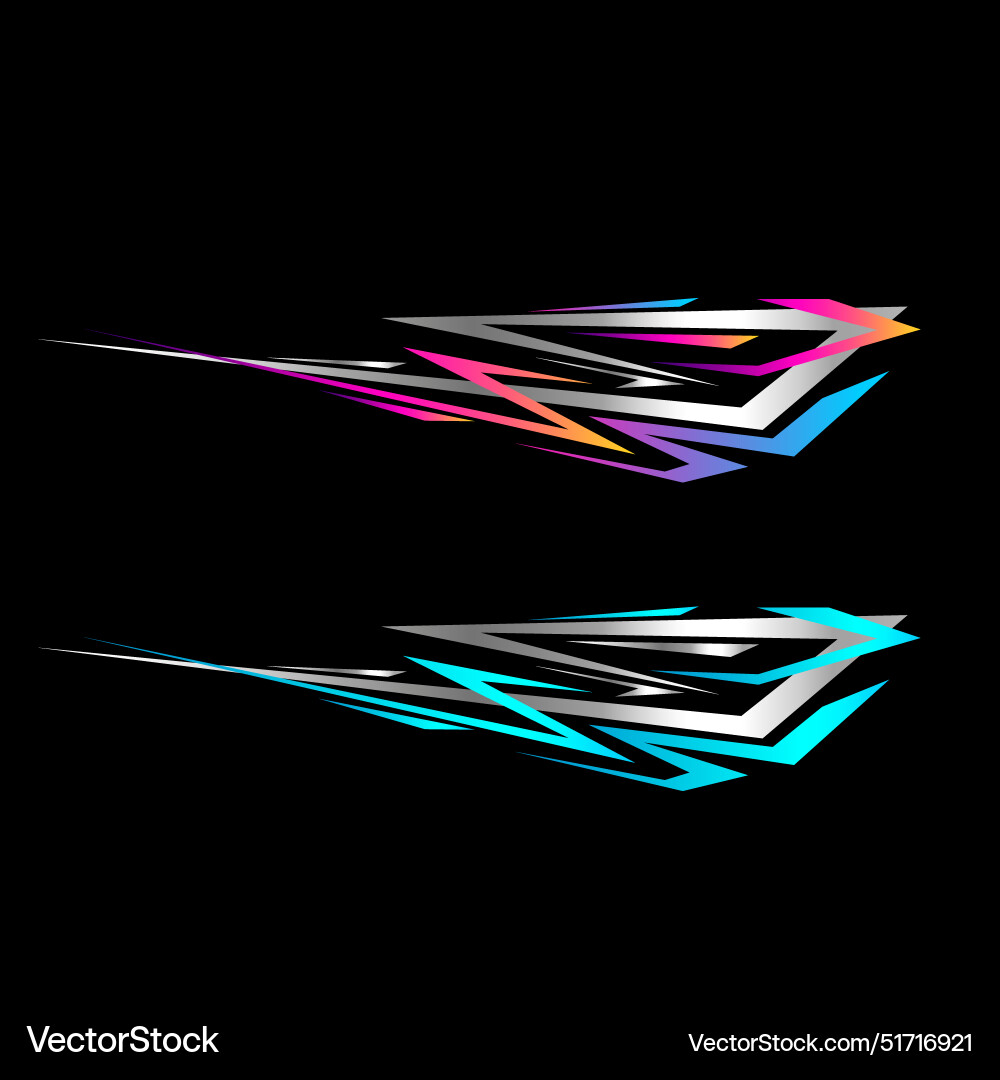 Rally car wrap design graphic abstract stripe Vector Image