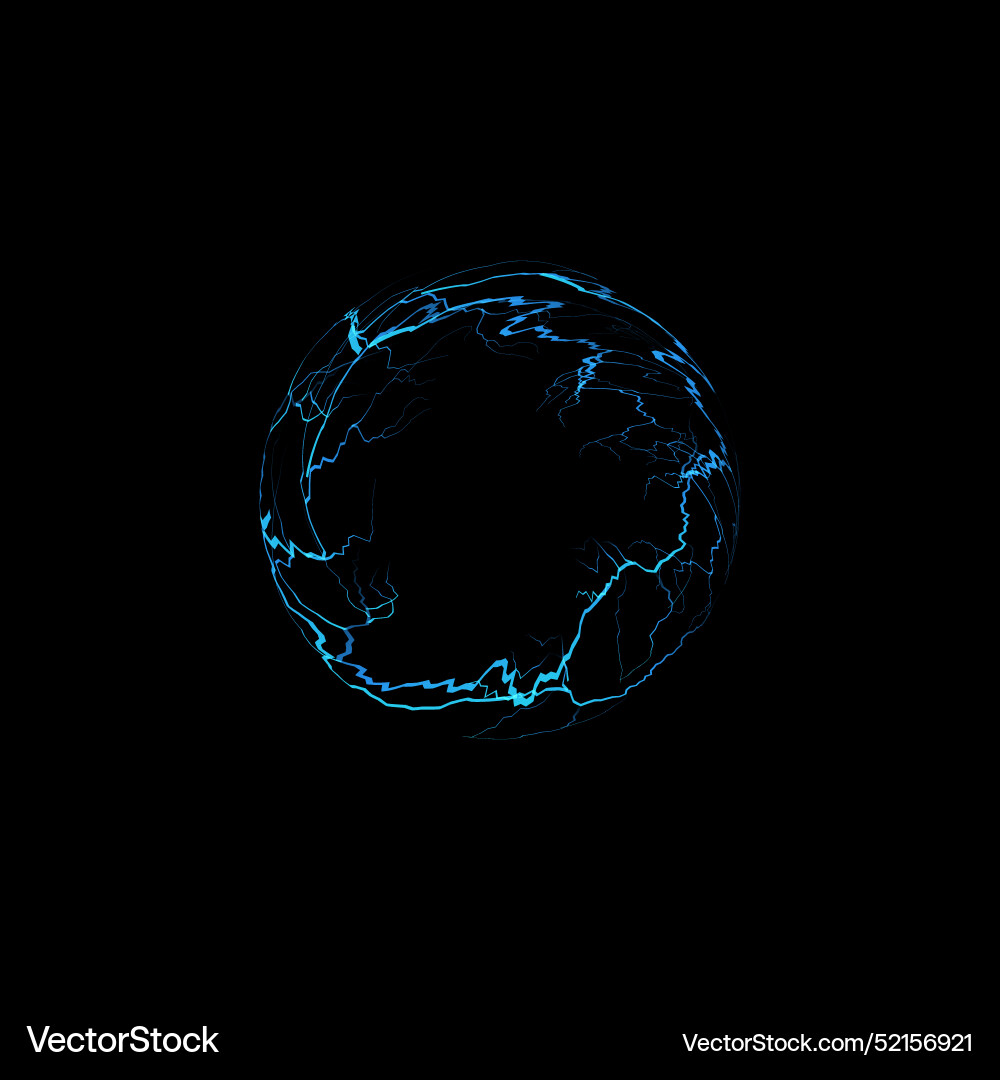 Thunderbolt blue bolt lightning circle effect Vector Image