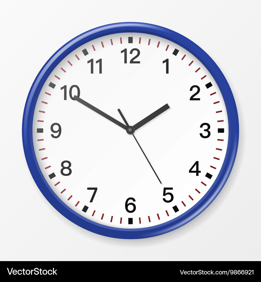 Wall office clock Royalty Free Vector Image - VectorStock