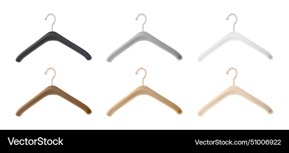 3d different color hangers set cartoon design Vector Image