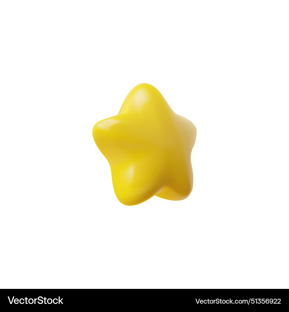 A shimmering 3d five-pointed star side view Vector Image