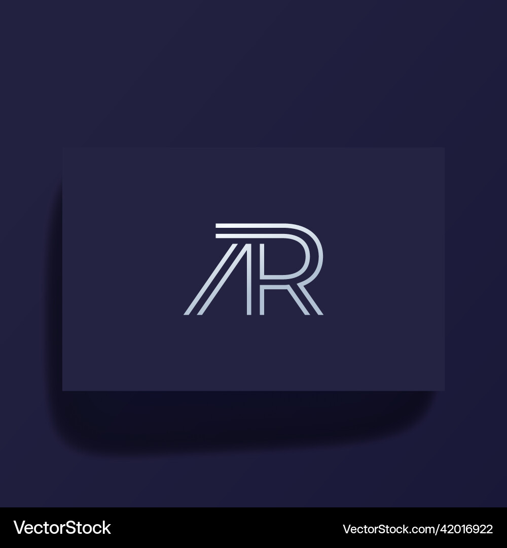 Ar letters monogram logo on card Royalty Free Vector Image