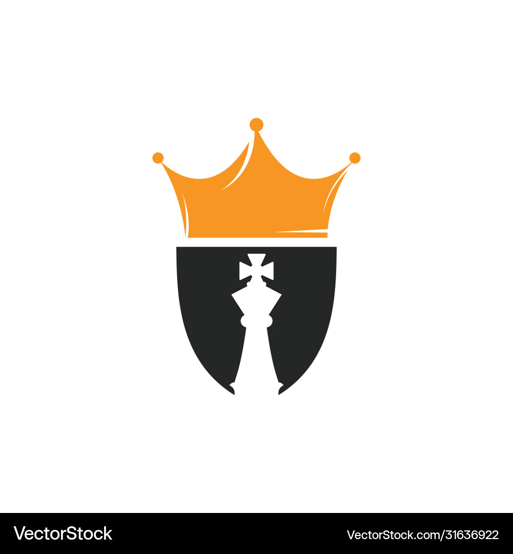 Chess king logo design Royalty Free Vector Image