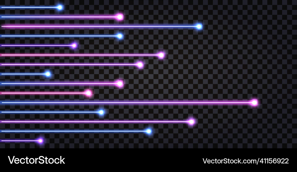 Fiber optic cable lines neon glowing light effect Vector Image