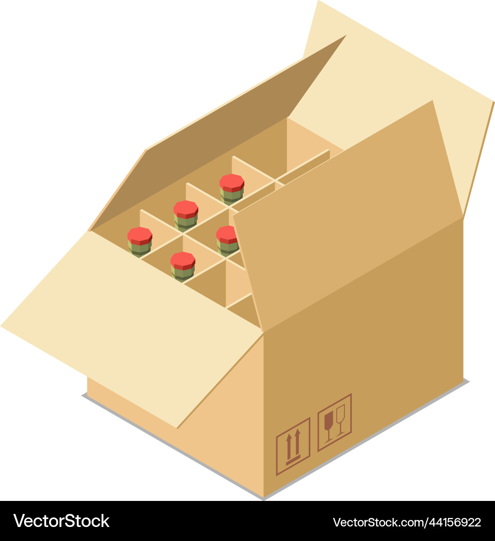 Isometric cardboard box Royalty Free Vector Image