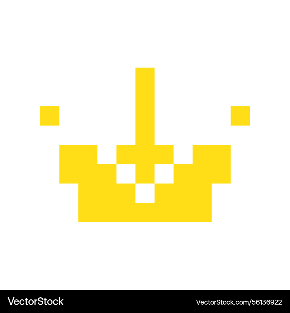 Pixel art crown 8 bit king icon retro style queen Vector Image