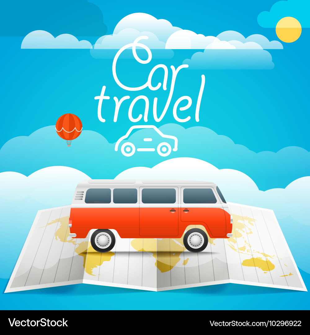 Vacation concept car travel Royalty Free Vector Image