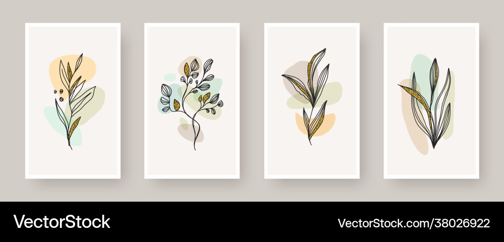 Wall art posters set Royalty Free Vector Image