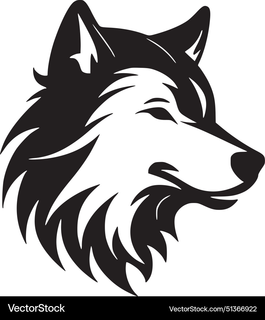 Wolf - black and white isolated icon Royalty Free Vector
