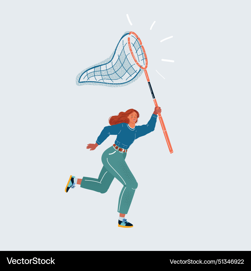 Woman run with an empty Royalty Free Vector Image