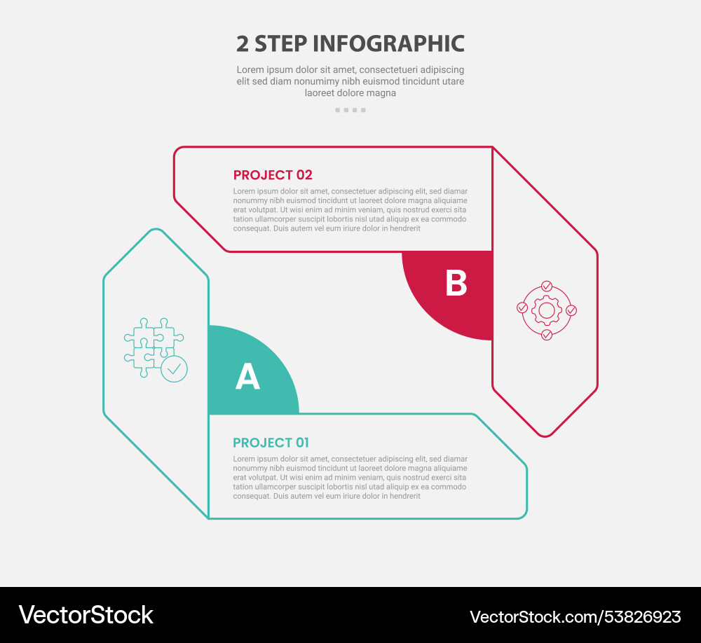 2 points template infographic outline style Vector Image