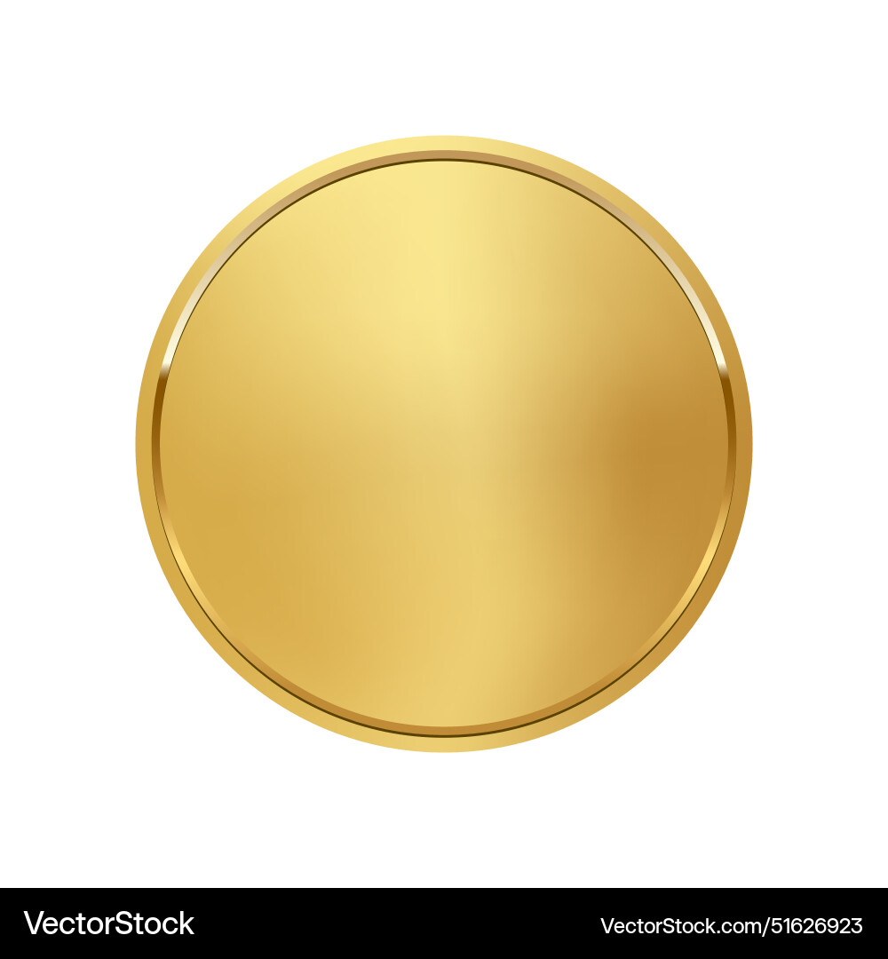 3d gold award badge with circle frame round shiny Vector Image
