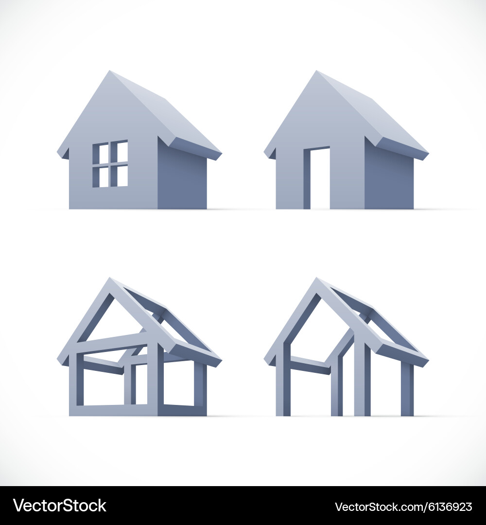 Abstract House Icons - Modern Style Royalty Free Vector