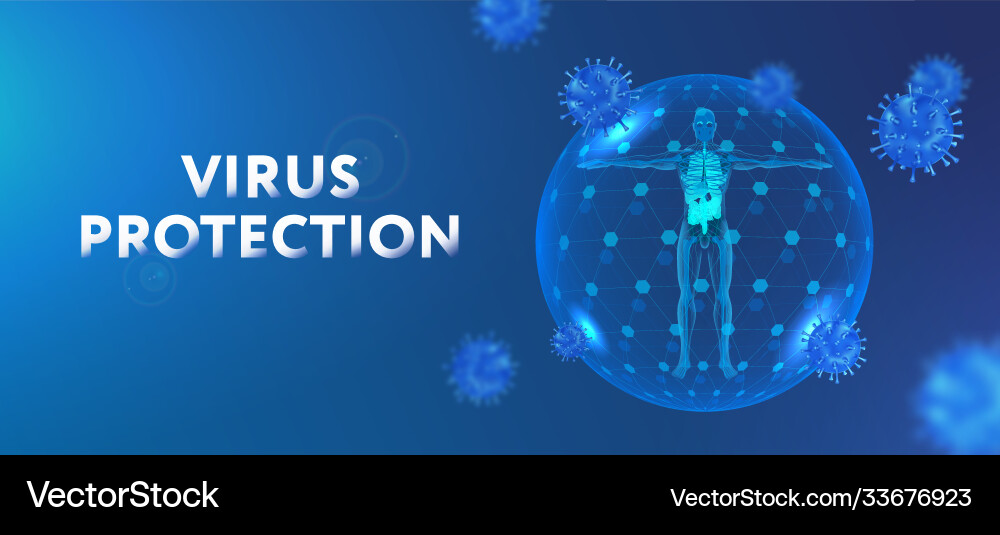 Bubble shield virus protection human body Vector Image