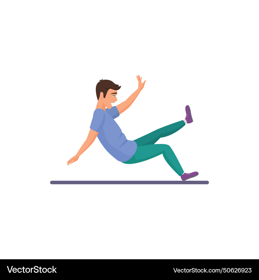 Careless unhappy man running and falling down Vector Image