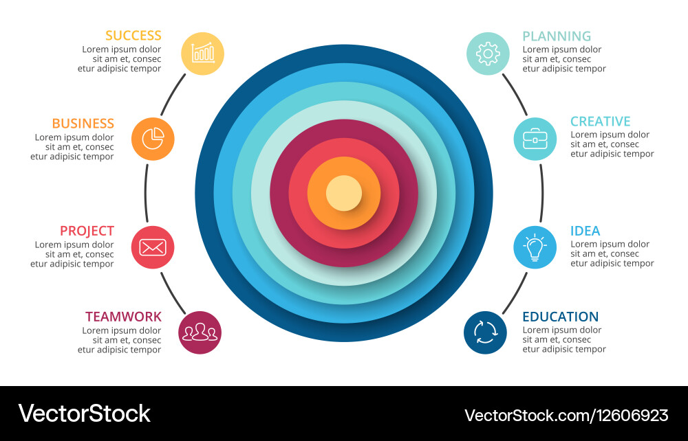 Circular Pyramid Growth Infographic Royalty Free Vector