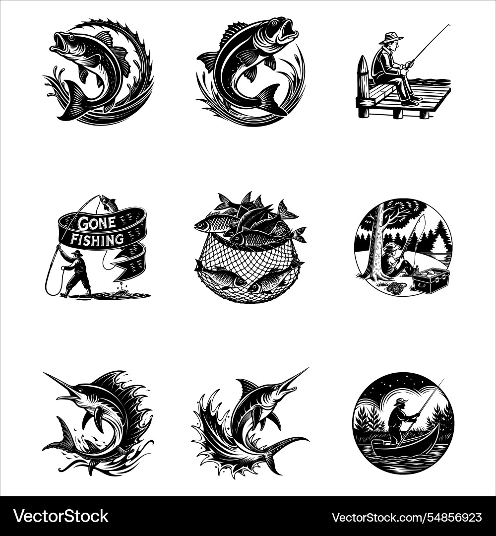 Fisherman fishing Royalty Free Vector Image - VectorStock