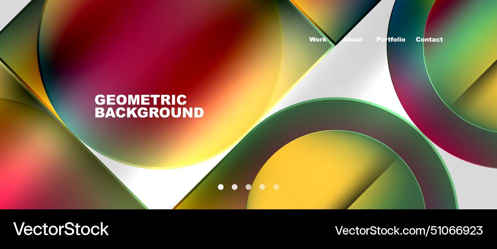 Geometric graphics with colorful circles triangles