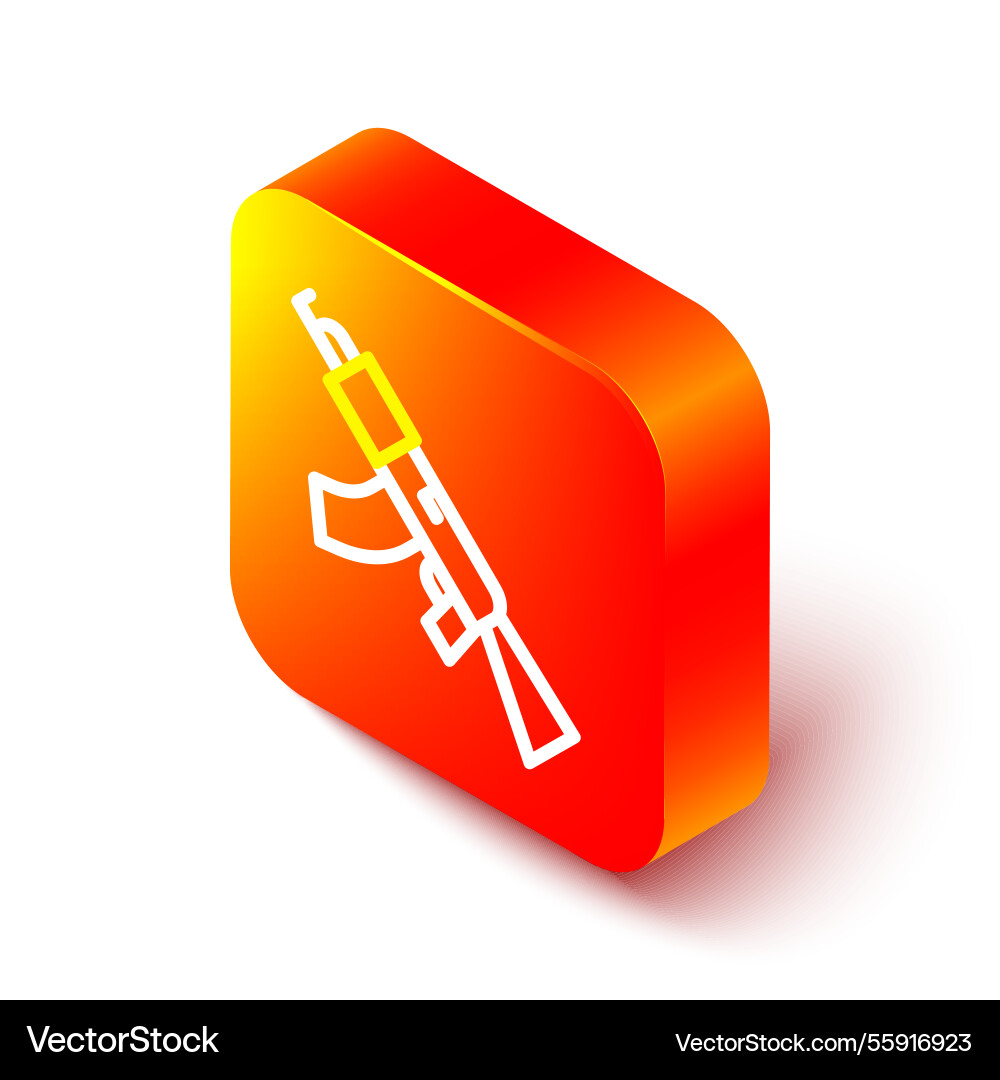 Isometric line submachine gun icon isolated Vector Image