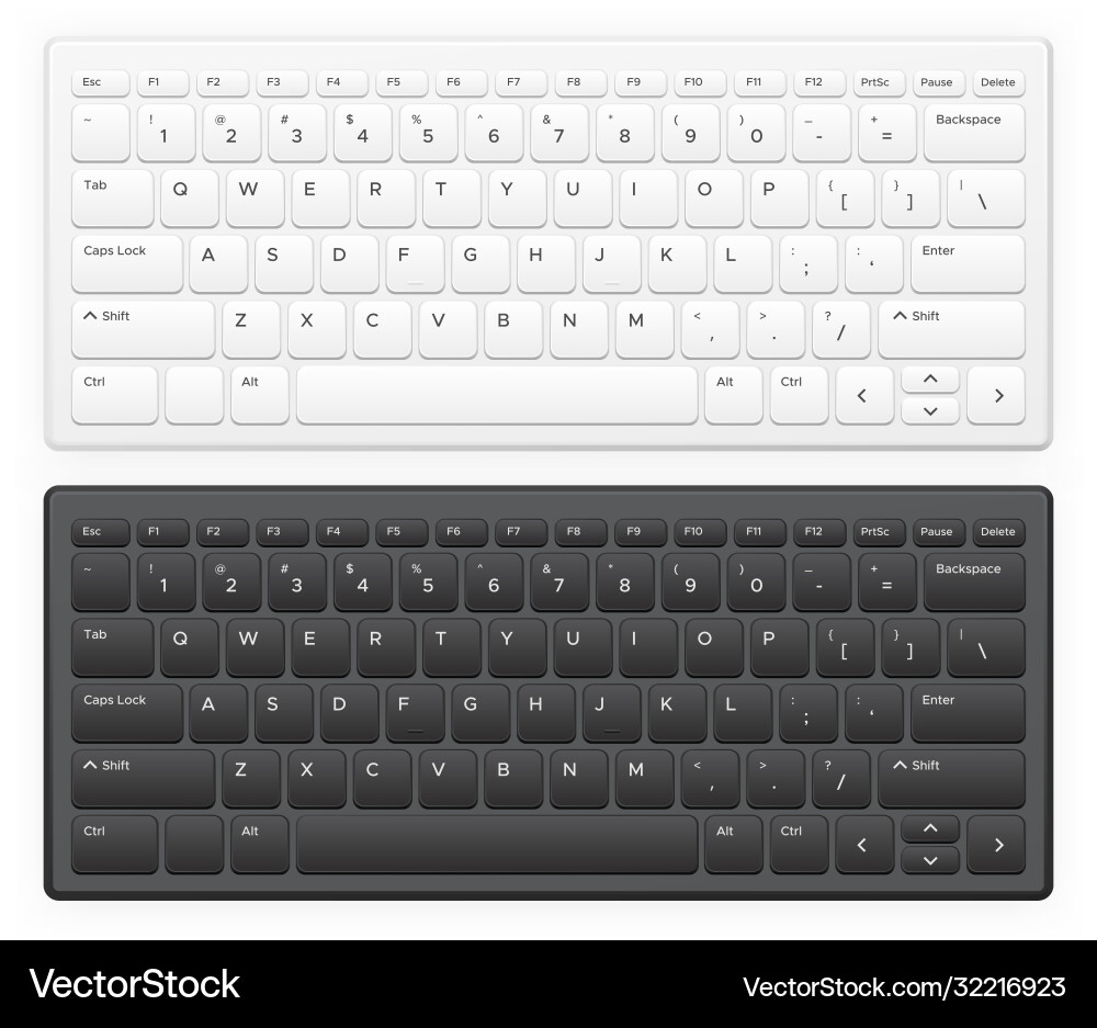 Laptop keyboard notebook computer keys Royalty Free Vector