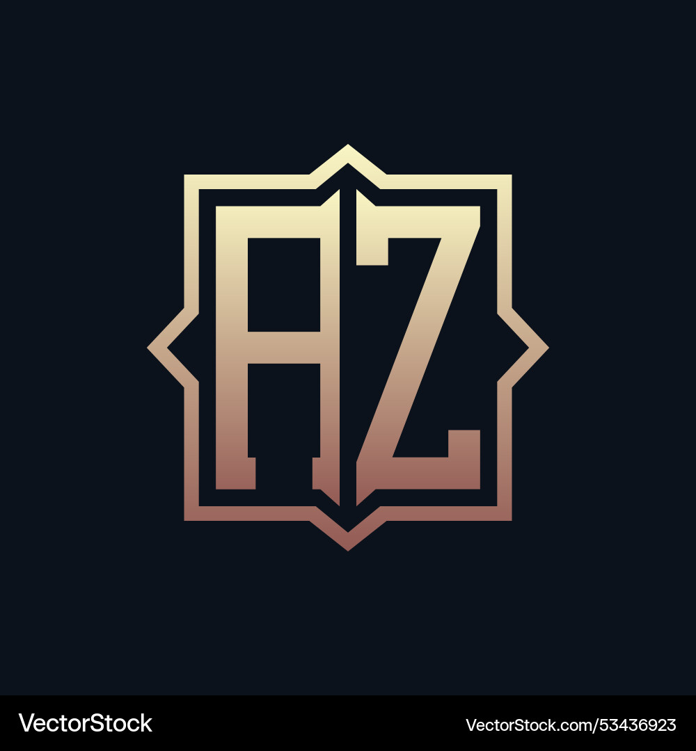 Luxury initial az monogram logo design elegant Vector Image