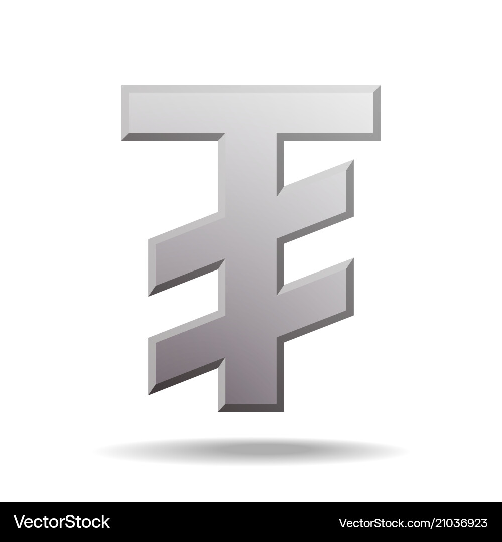 Mongolian tugrik currency symbol Royalty Free Vector Image