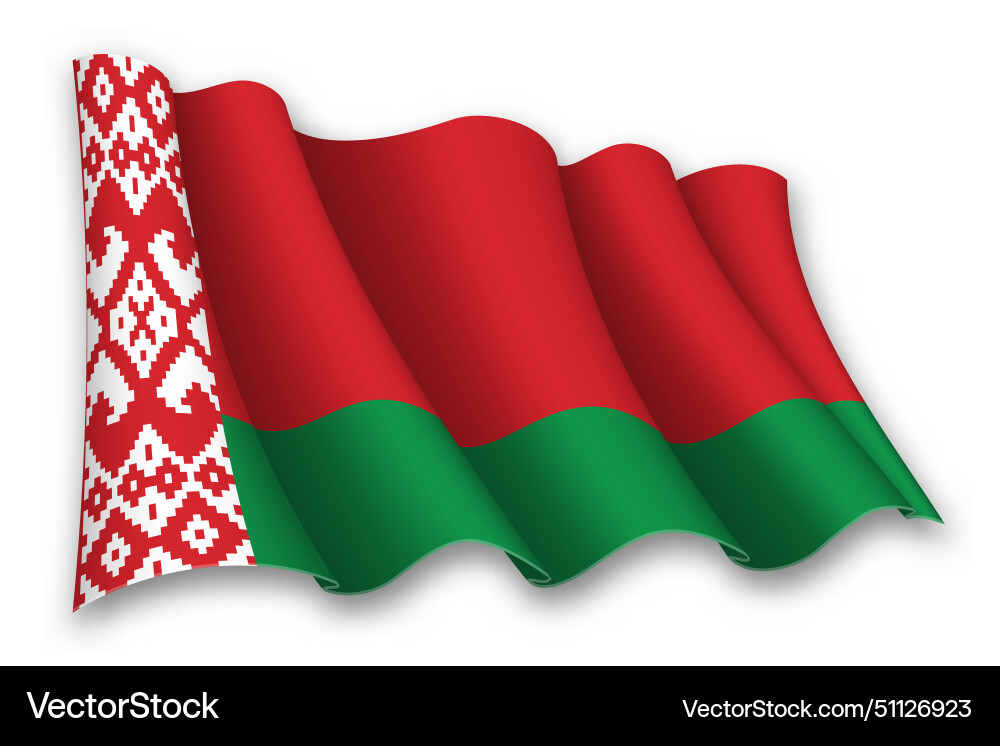 Realistic waving flag of belarus Royalty Free Vector Image