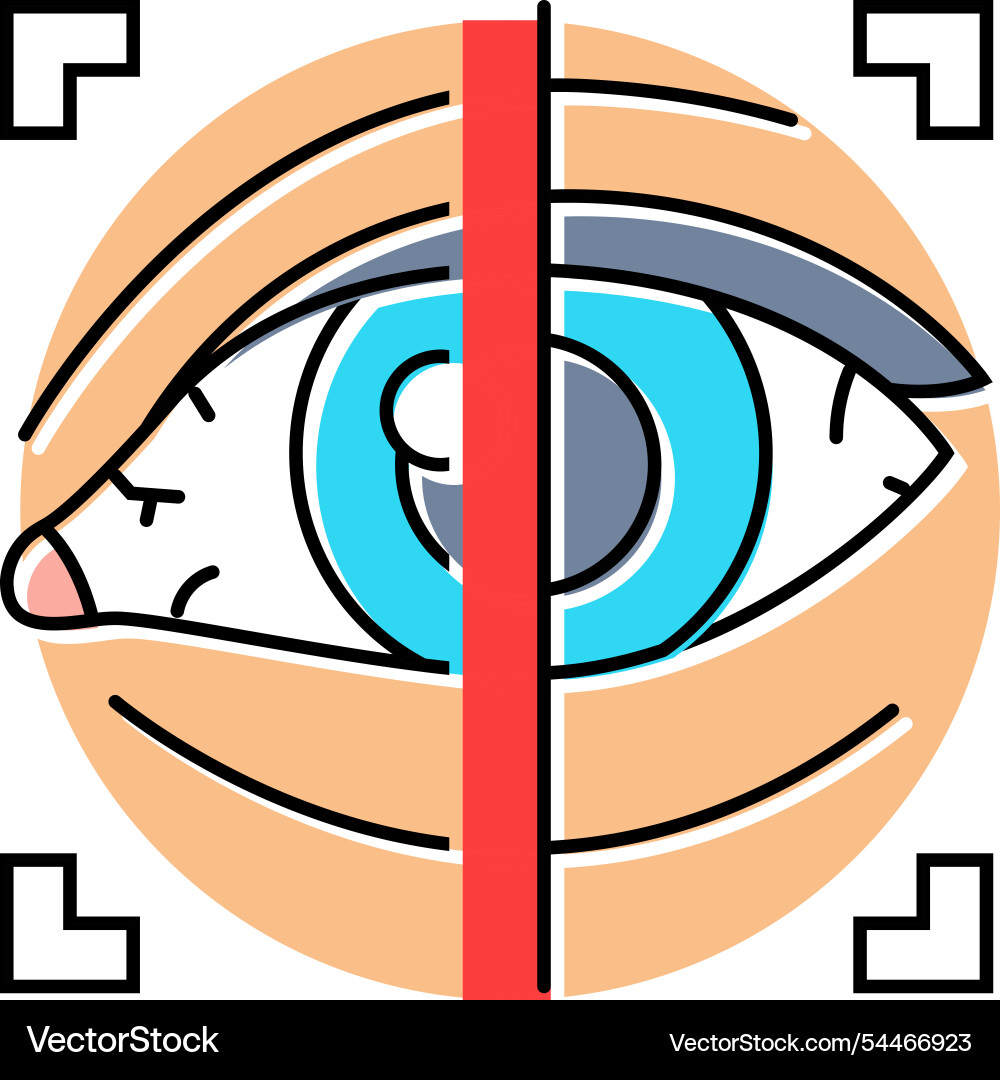 Retina scan biometric color icon Royalty Free Vector Image Retina scan biometric color icon Royalty Free Vector Image