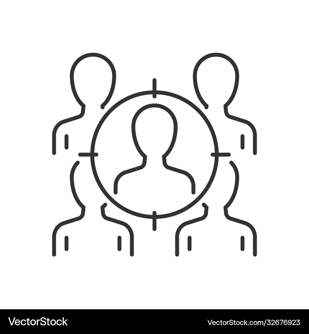 Target Audience Line Icon Royalty Free Vector Image