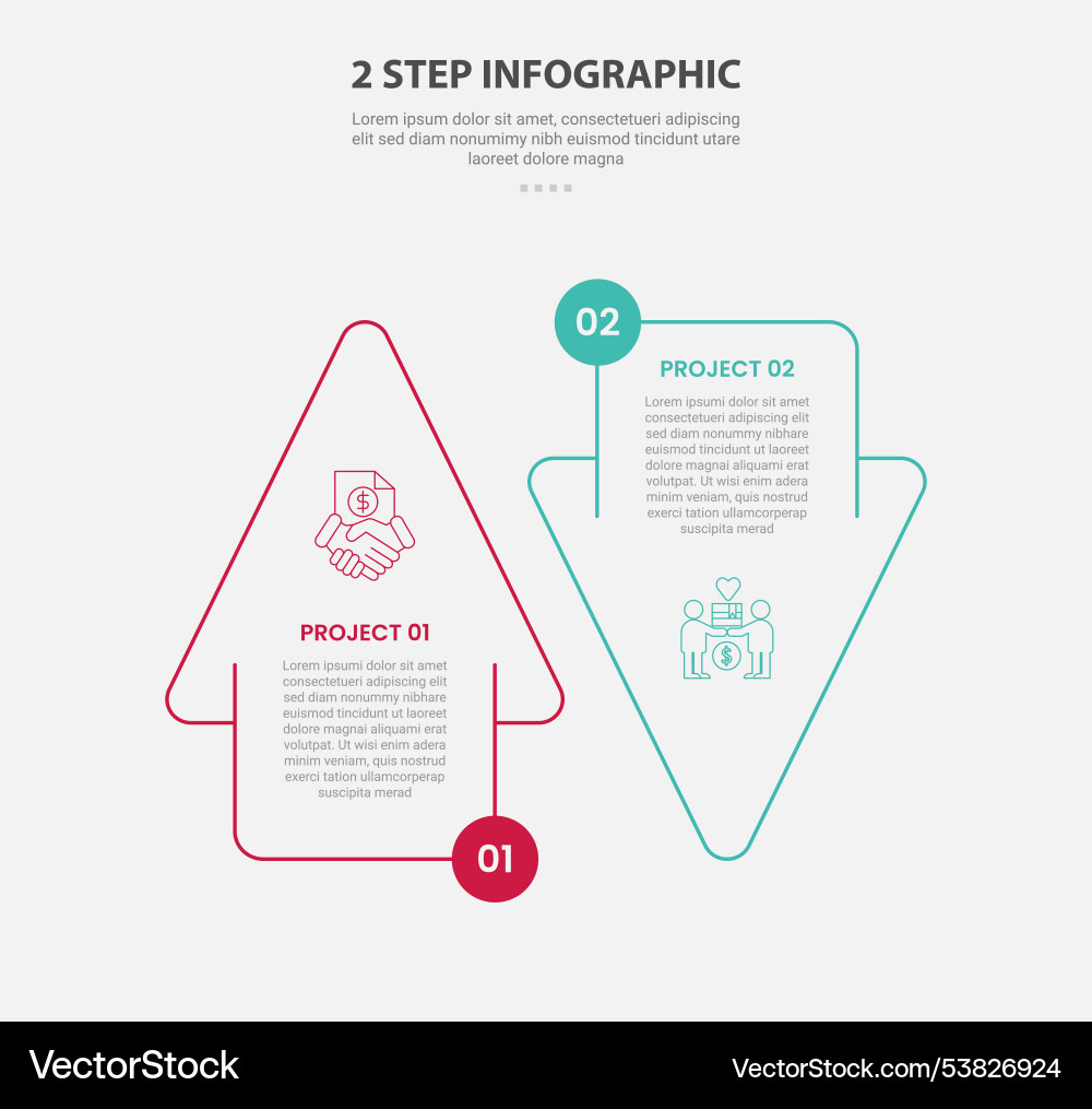 2 points template infographic outline style Vector Image