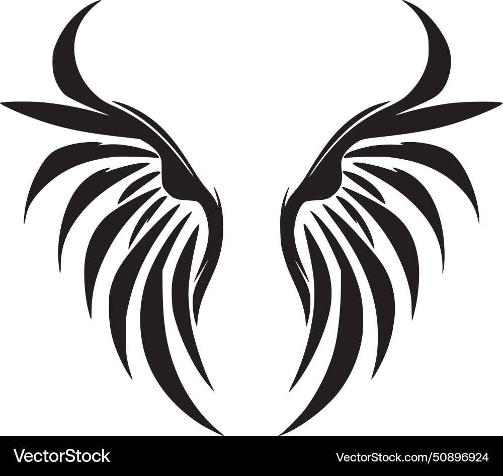 Angel wings - black and white Royalty Free Vector Image