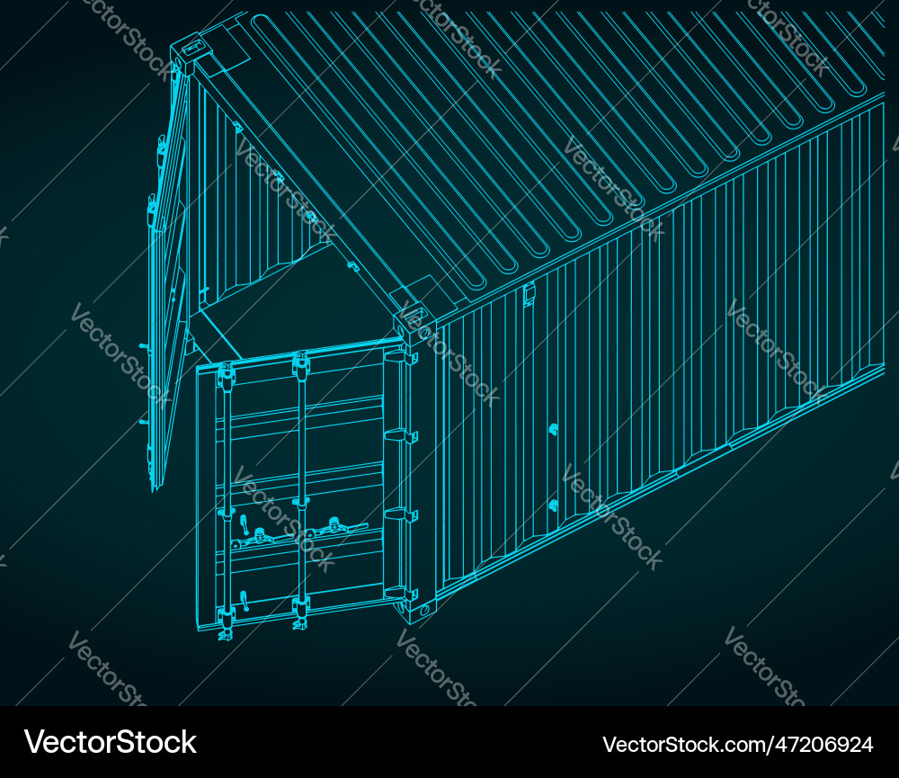 Cargo container close-up Royalty Free Vector Image