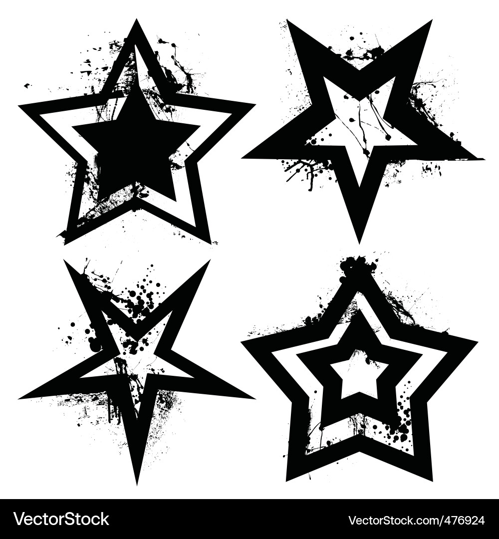 Grunge star set Royalty Free Vector Image - VectorStock