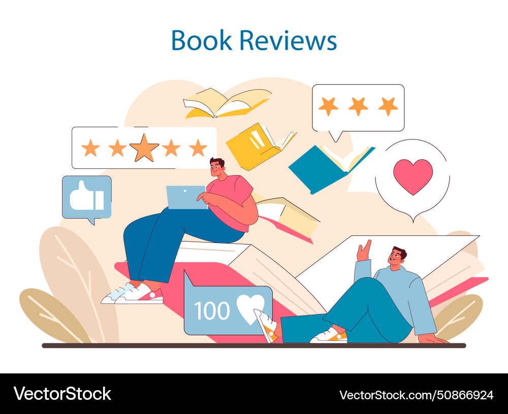 Literary critique and appreciation concept Vector Image