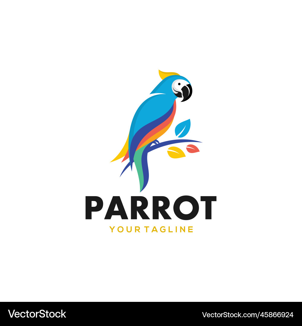 Parrot Logo Design Vorlage Lizenzfreies Vektorbild