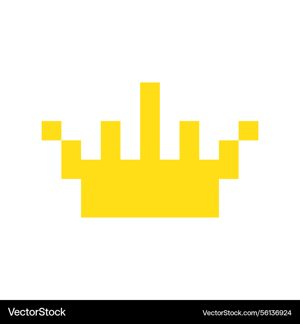 Pixel art crown 8 bit king icon retro style queen Vector Image