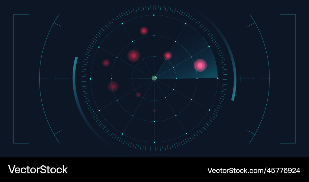 Radar screen background sonar Royalty Free Vector Image