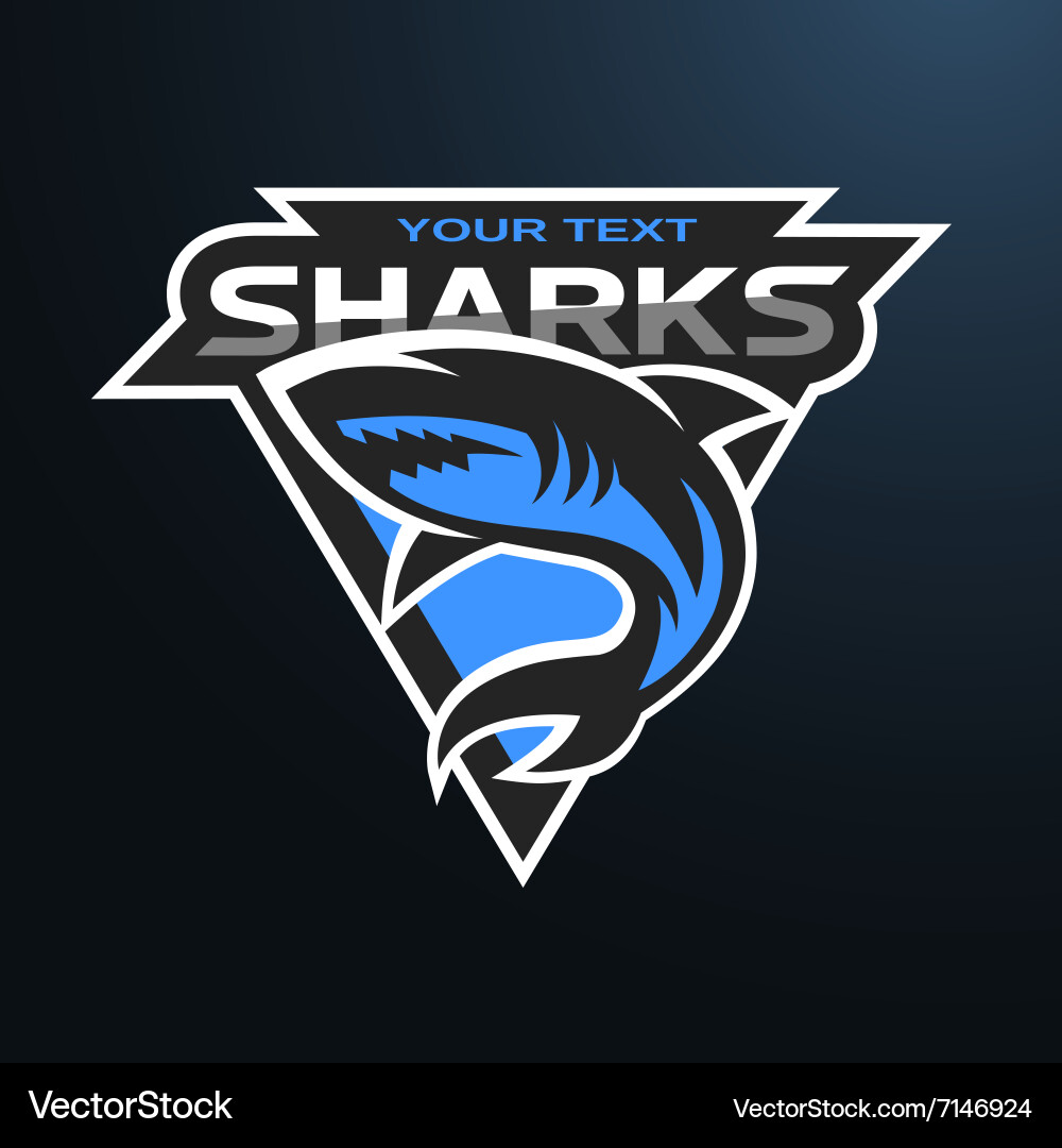 Sharks logo emblem for a sport team Royalty Free Vector