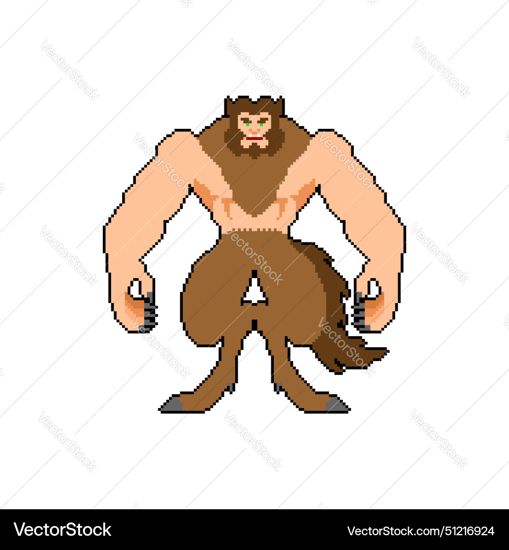 Werewolf pixel art pixelated werwolf monster 8 Vector Image