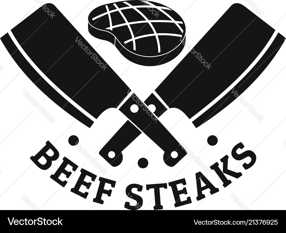 Beef Steaks Logo - Simple Style Royalty Free Vector Image