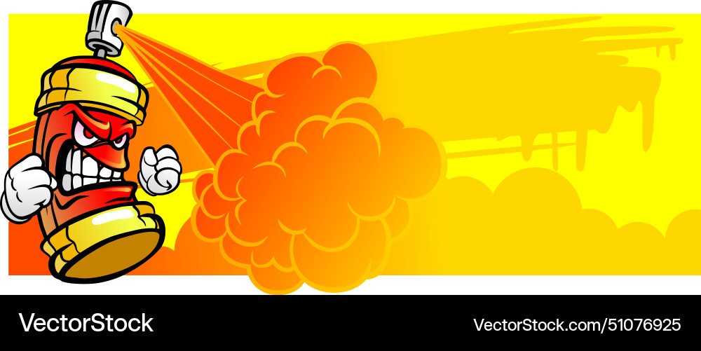 Cartoon spray paint graffiti on the wall Vector Image