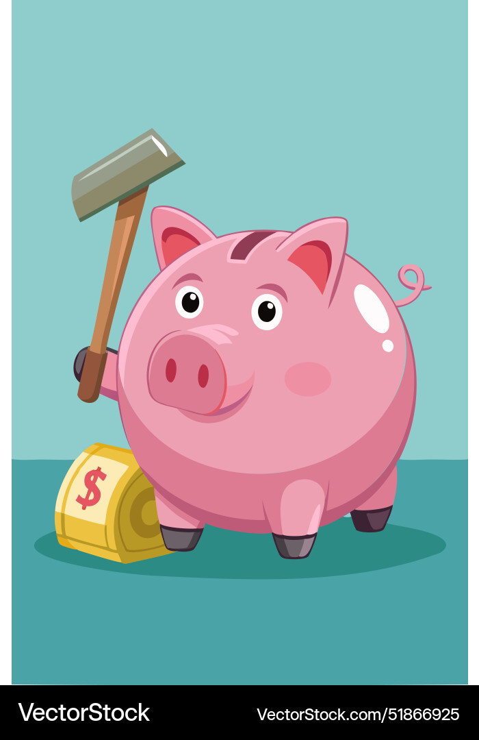 Emergency savings piggy bank Royalty Free Vector Image