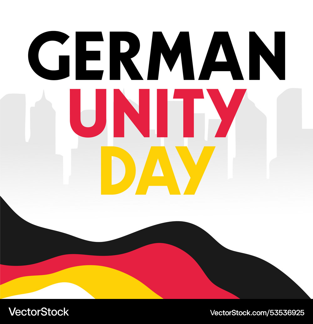 Happy german unity day with flag Royalty Free Vector Image