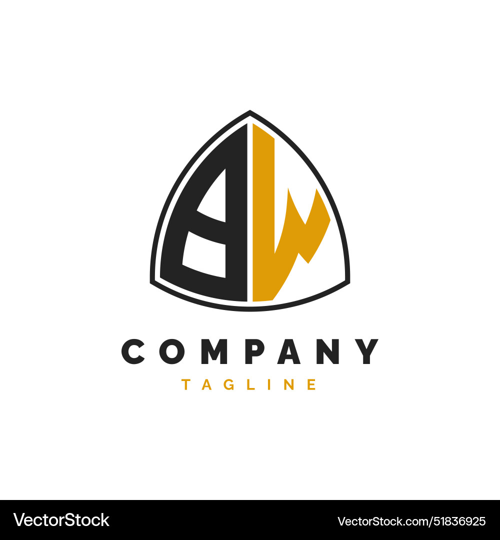 Initial letter bw logo design alphabet bw logo Vector Image