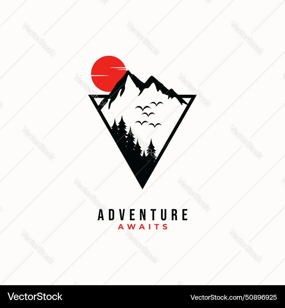 Mountain outdoor graphic Royalty Free Vector Image