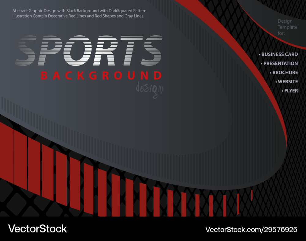 Red-black background in sport design style Vector Image