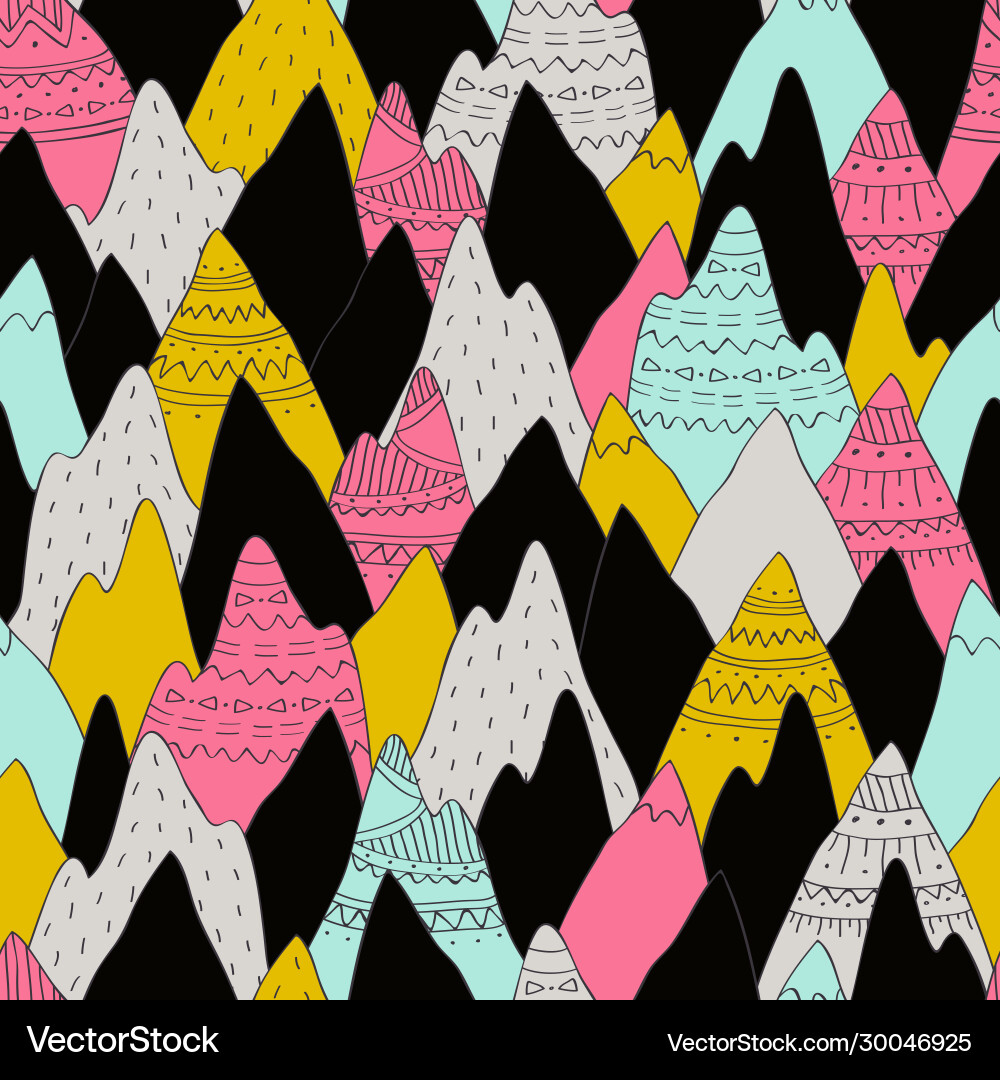 Scandinavian Mountain Pattern Royalty Free Vector Image