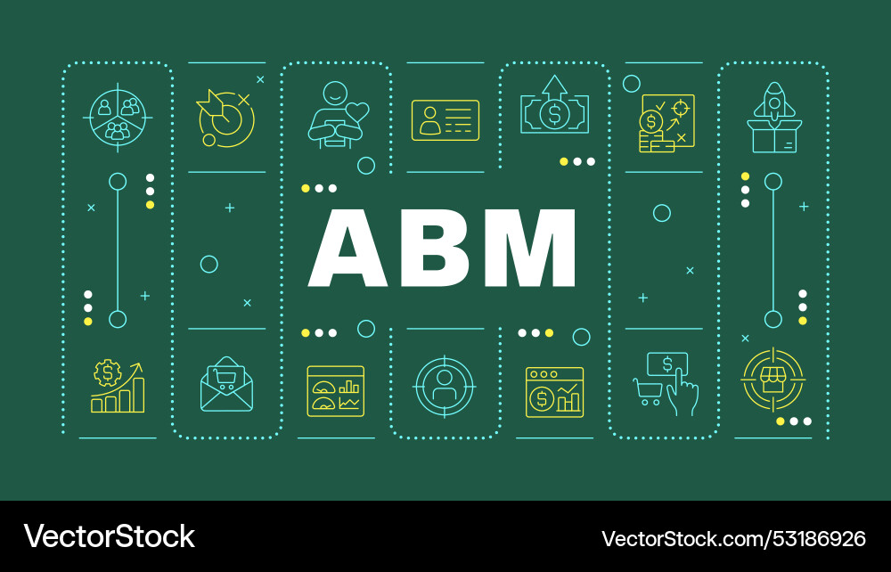 Abm green word concept Royalty Free Vector Image