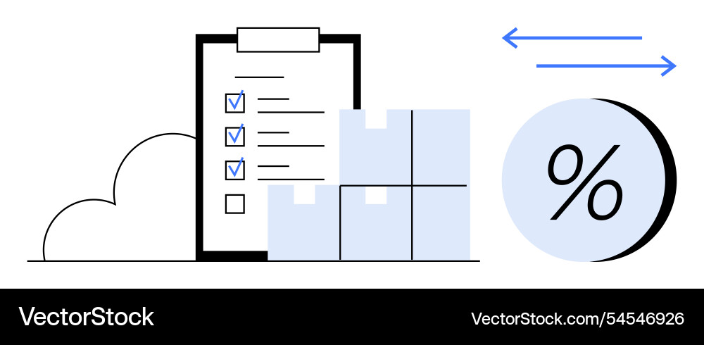 Company logistics with checklist storage boxes Vector Image